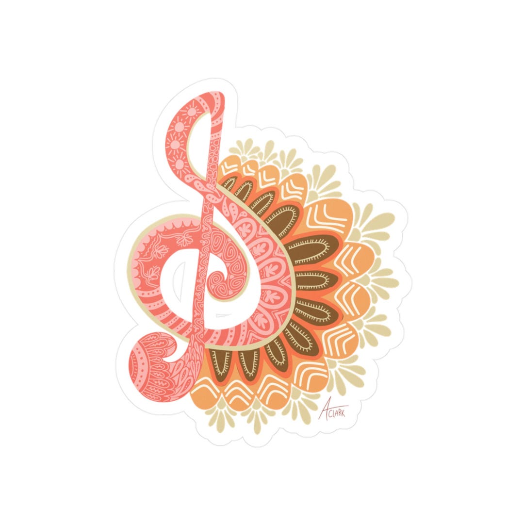 Musical Note Sticker, Lofi Vibes Sticker, Treble Clef Decal ...