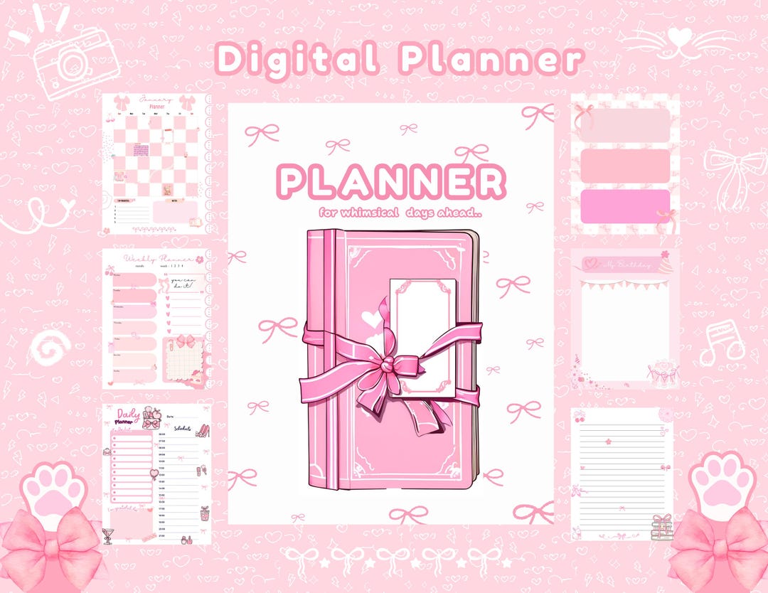 Coquette Digital Planner, Pink Digital Planner, 2025 Digital Planner ...