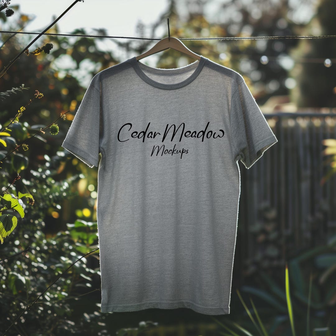 Grey T-shirt Mockup for Your Own Design Digital Download Blank T-shirt ...