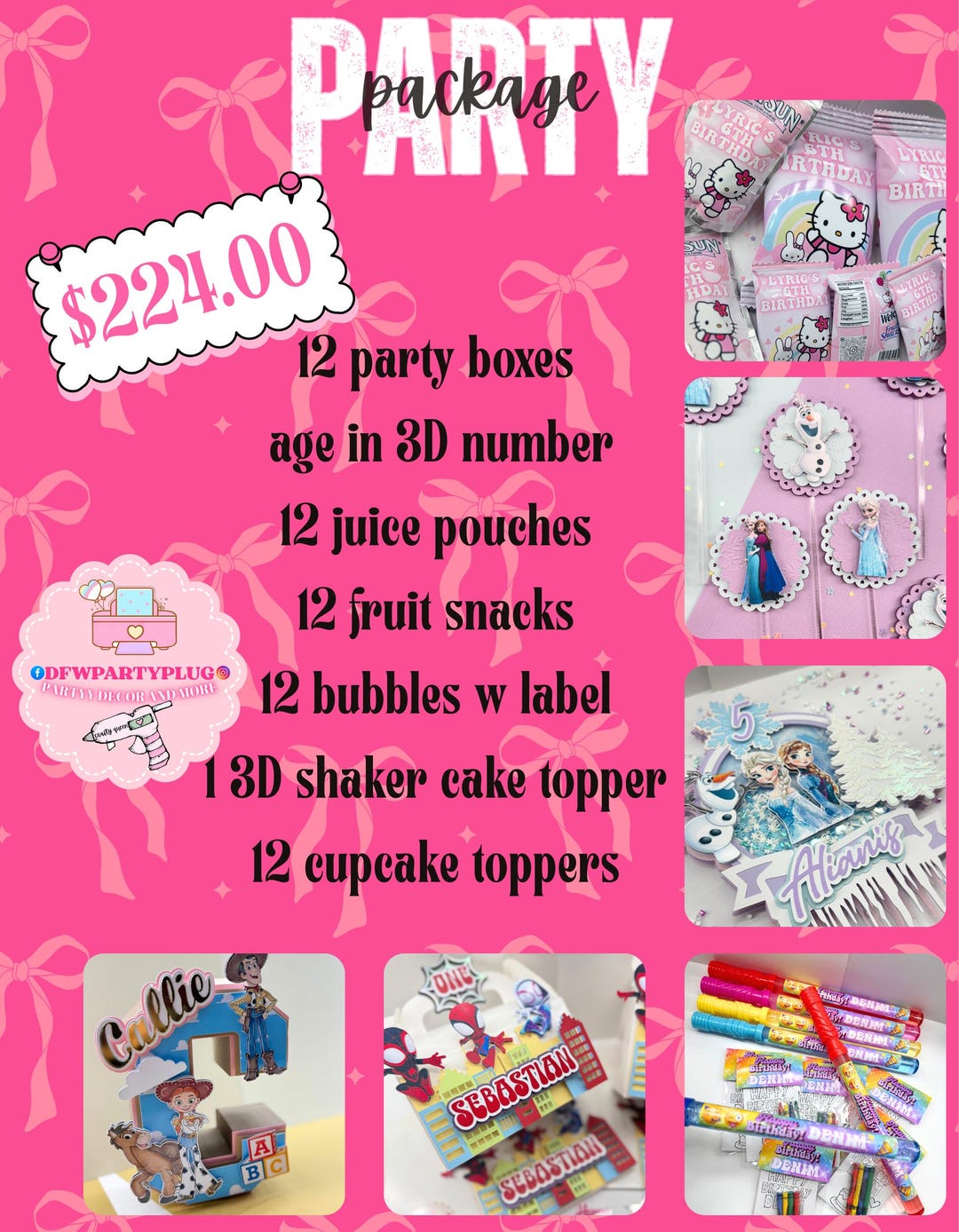 Customizable Party Favor Package: Personalized Theme Bundle - Etsy