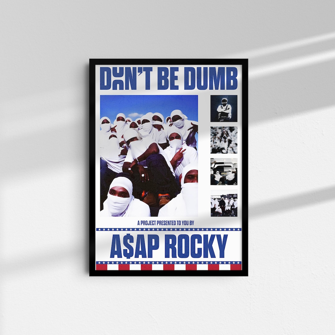Asap Rocky Poster Dont Be Dumb Album Poster Asap Rocky Album Print ...