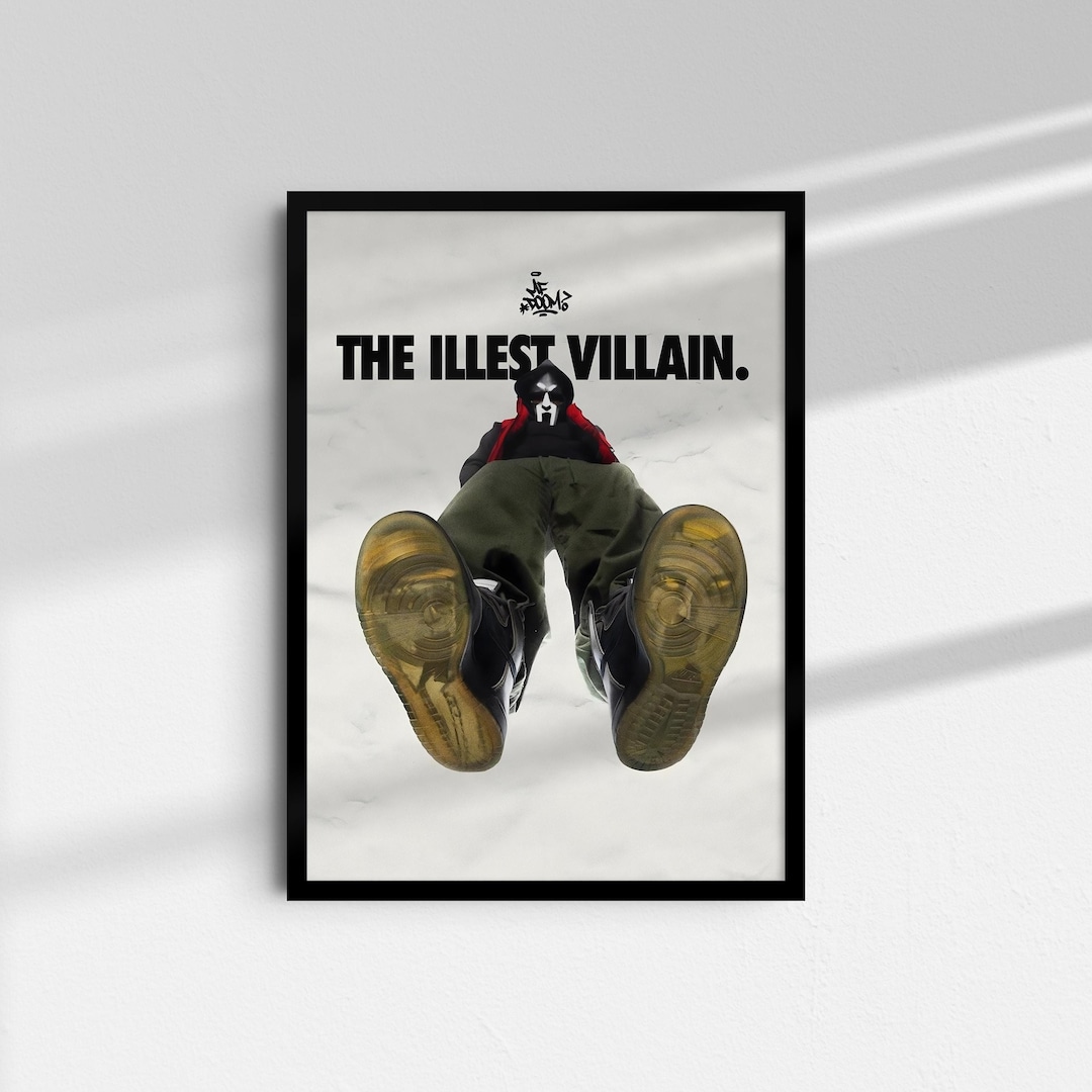 MF Doom Poster the Illest Villain Poster MF Doom Wall Art Album Cover Poster Hip Hop Wall Art MF ...