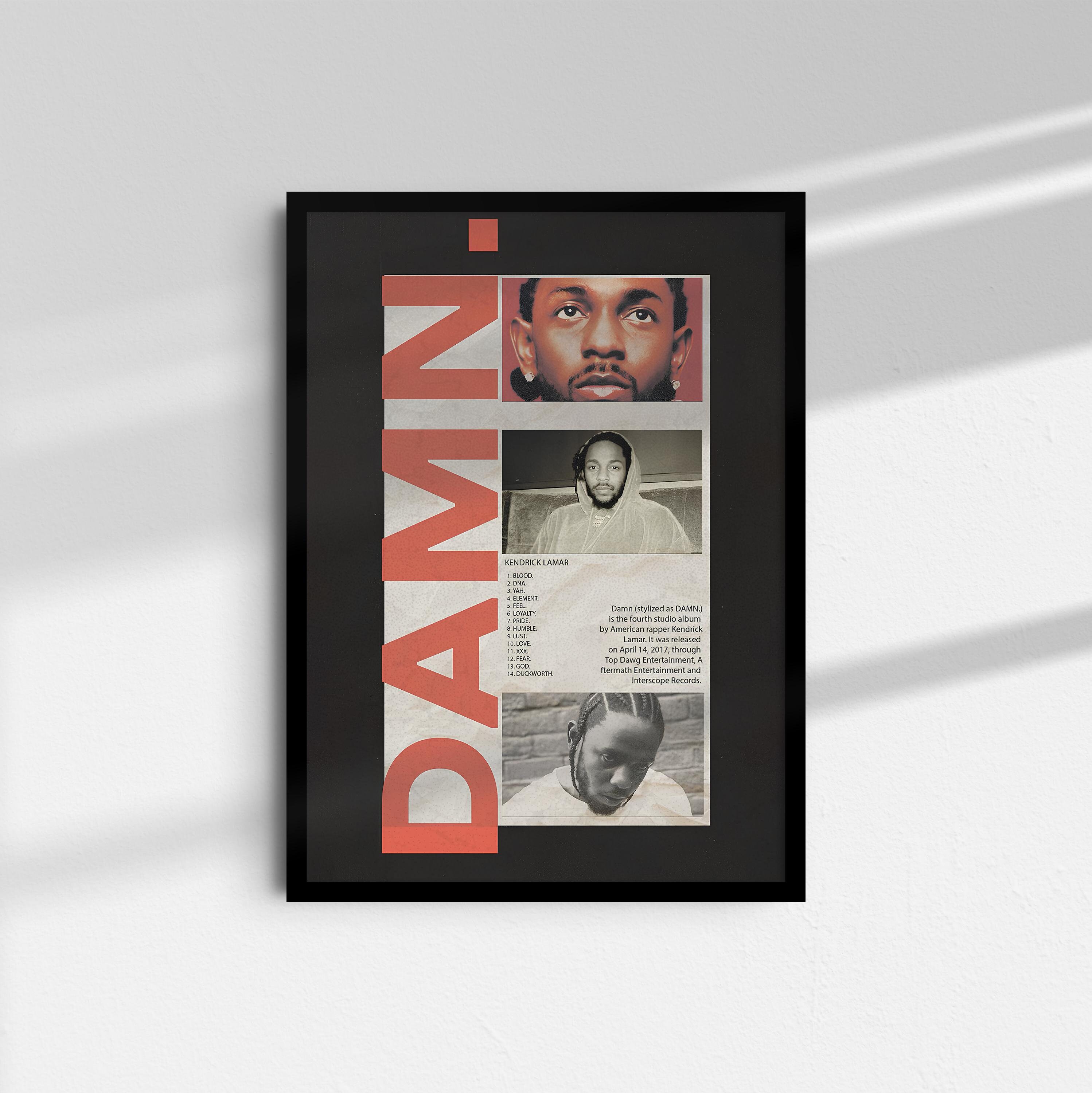 Kendrick Lamar Poster Damn Album Poster Kendrick Lamar Retro Print ...