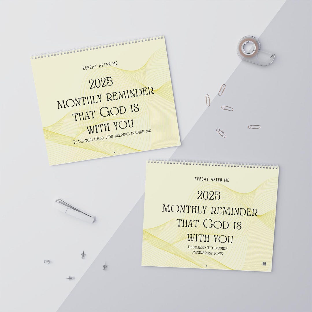 2025 Wall God Calendar Monthly Reminder God is With You, 2025 Yellow ...