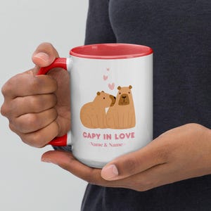 Custom Couples Name Mug With Cute Capybara Personalized Valentines Day ...