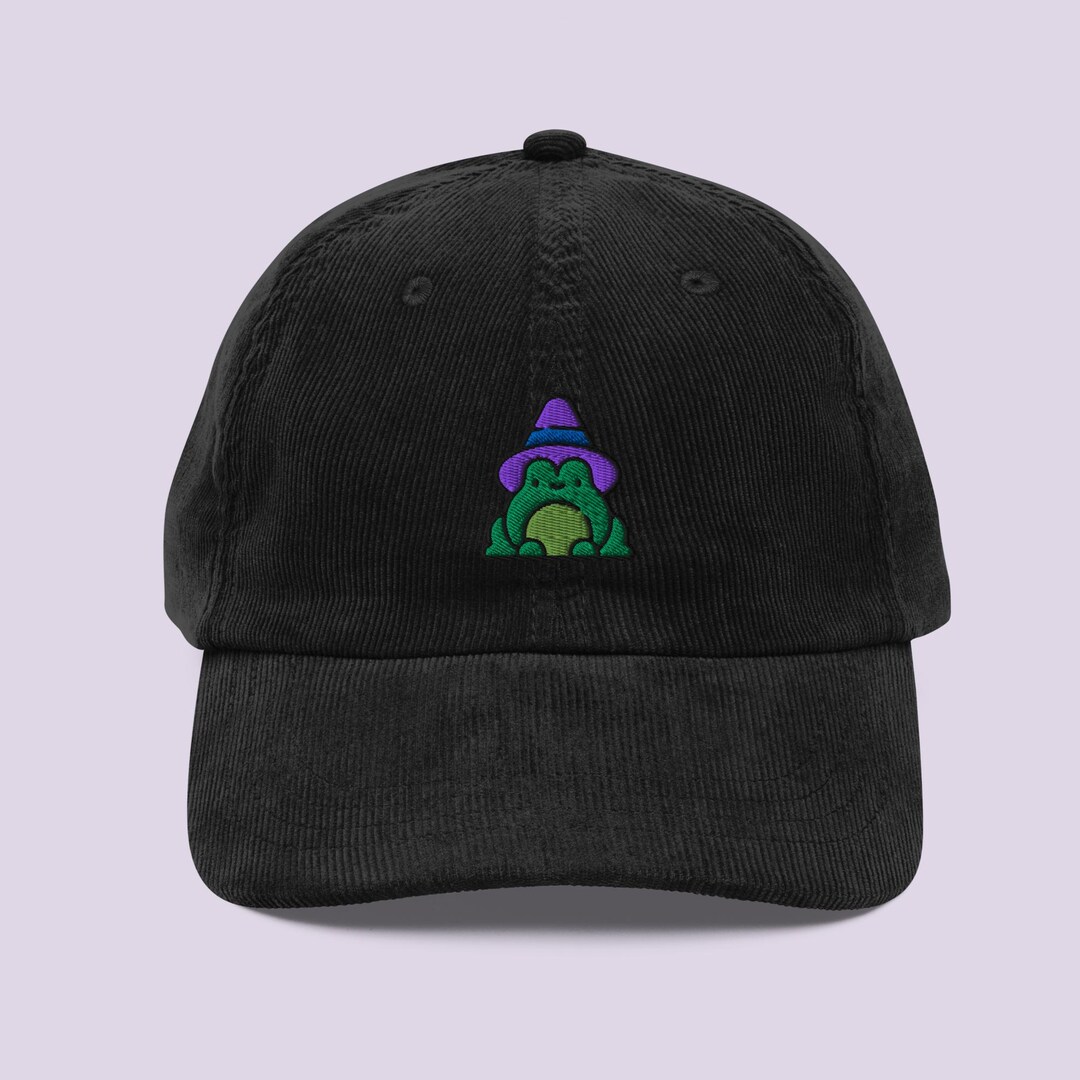 Embroidered Wizard Frog Corduroy Hat: Witchy Magic Toad Dad Cap - Etsy