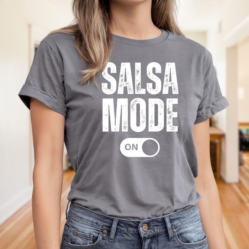 Salsa Mode on T-shirt: Funny Latin Dance Unisex Graphic Tee for ...