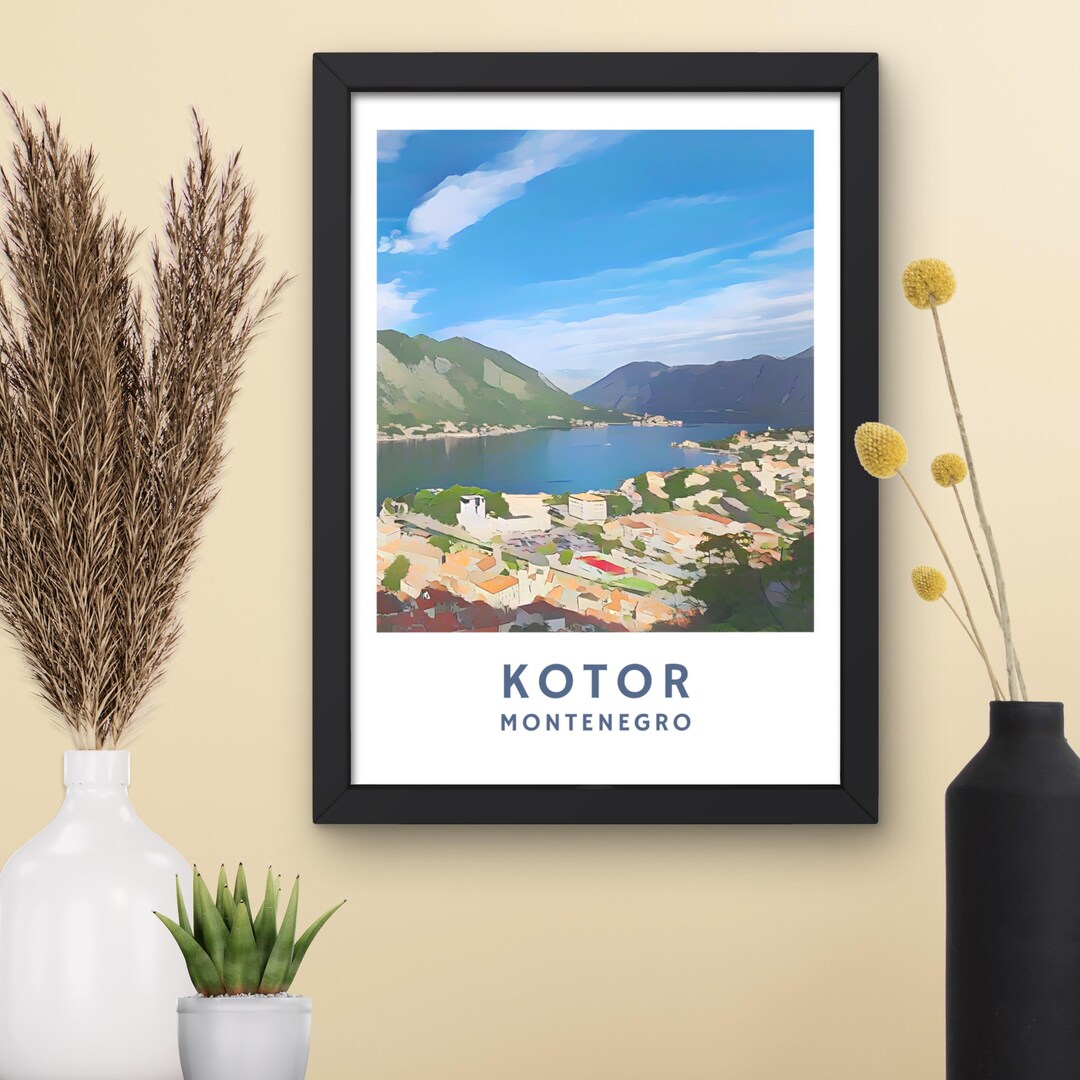 Montenegro Travel Poster Print Digital Download Wall Decor Bay of Kotor ...