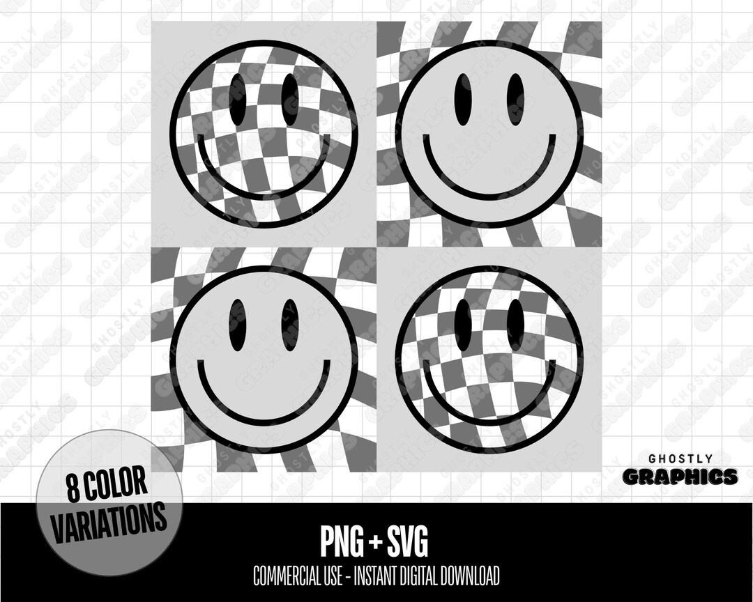 Smiley Face Checkerboard Graphic Design, PNG File, SVG Download, Cut ...