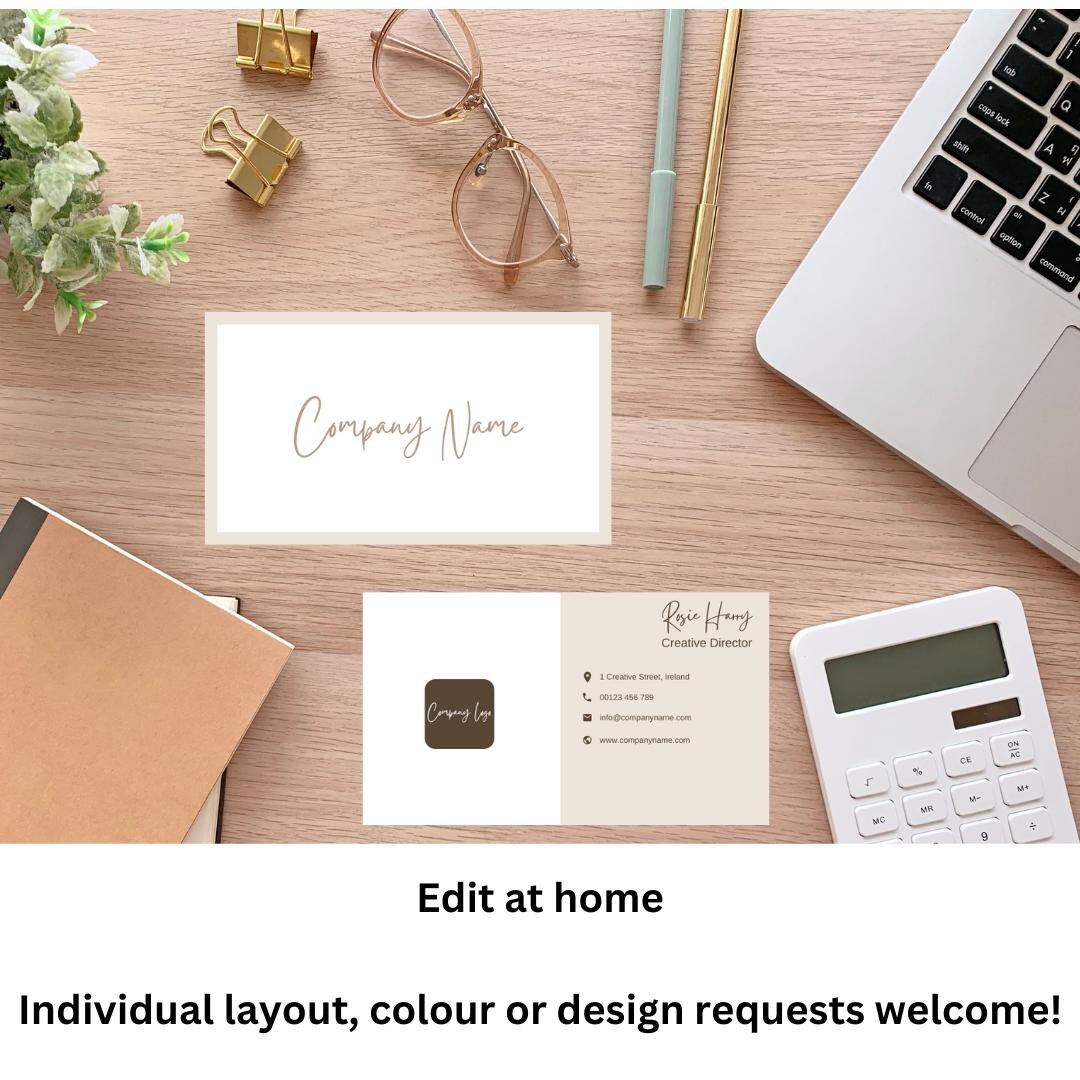 Business Card Temple Editable Download - Simple White & Nude Office ...
