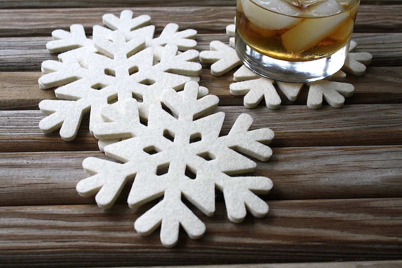 Snowflake Coasters Christmas Winter Table Decor | Etsy