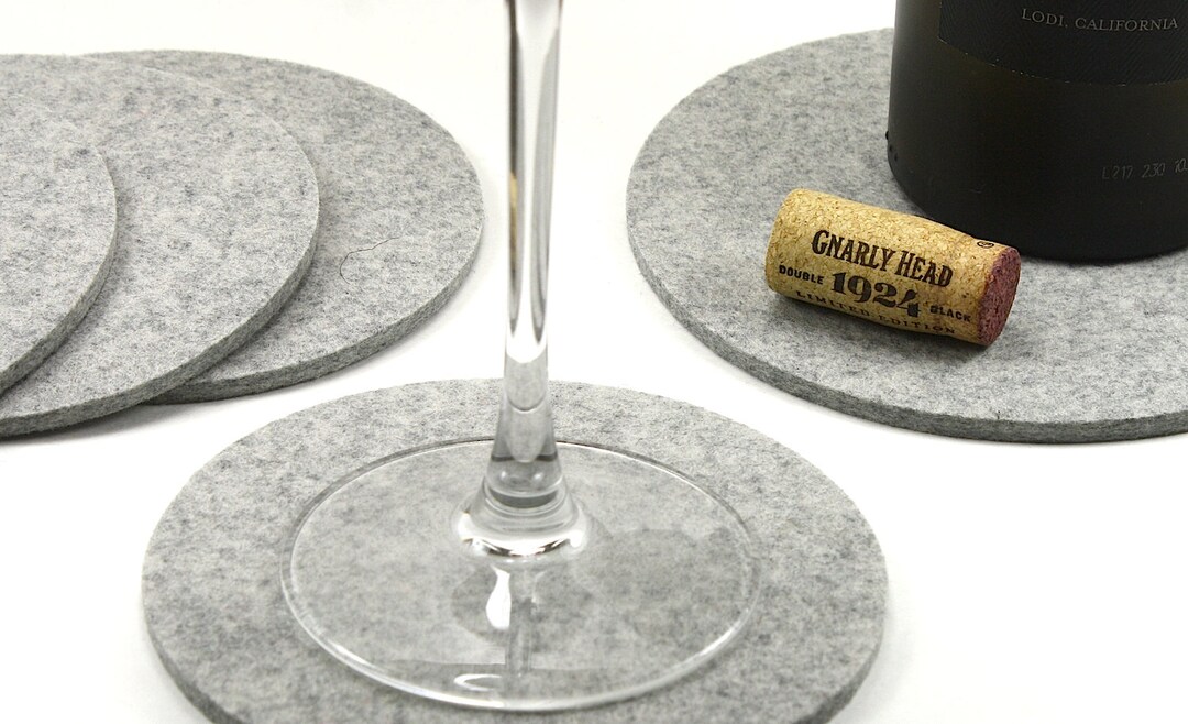 Round Wine Bottle Coaster Set - Etsy