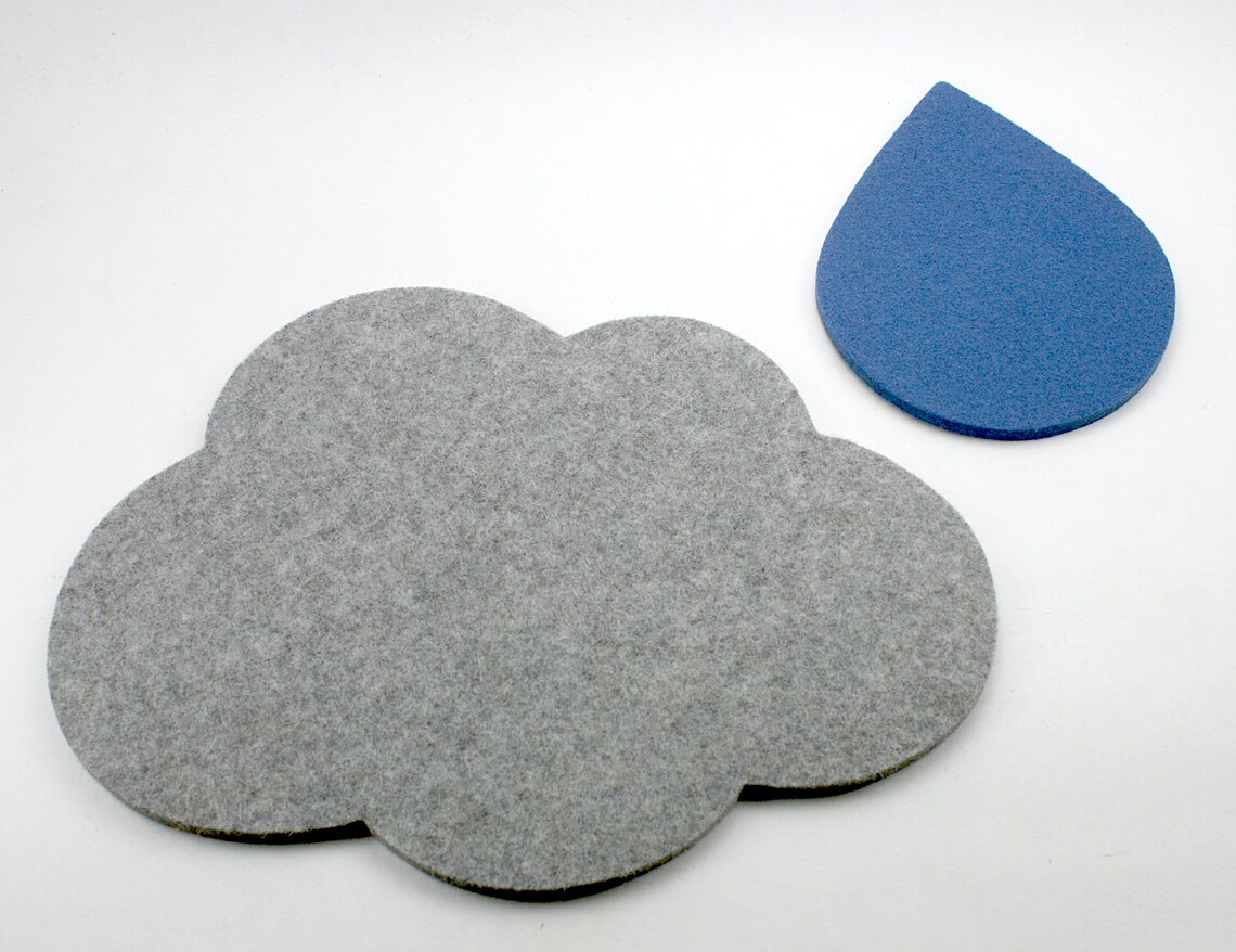 Cloud Computer Mouse Pad and Raindrop Coaster Mousepad Mouse - Etsy