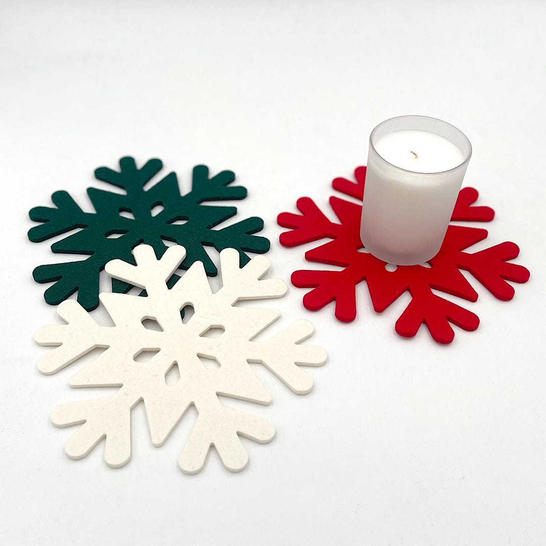 9 Inch Snowflake Trivets, Merino Wool Felt - Etsy