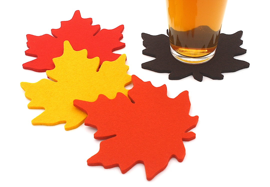 Wool Felt Fall Leaves Coasters: Thanksgiving Table Decor - Etsy