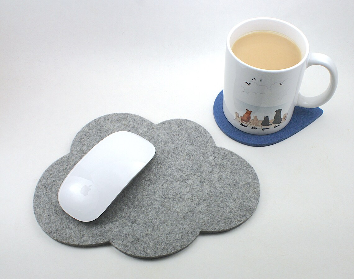 Cloud Computer Mouse Pad and Raindrop Coaster Mousepad Mouse - Etsy