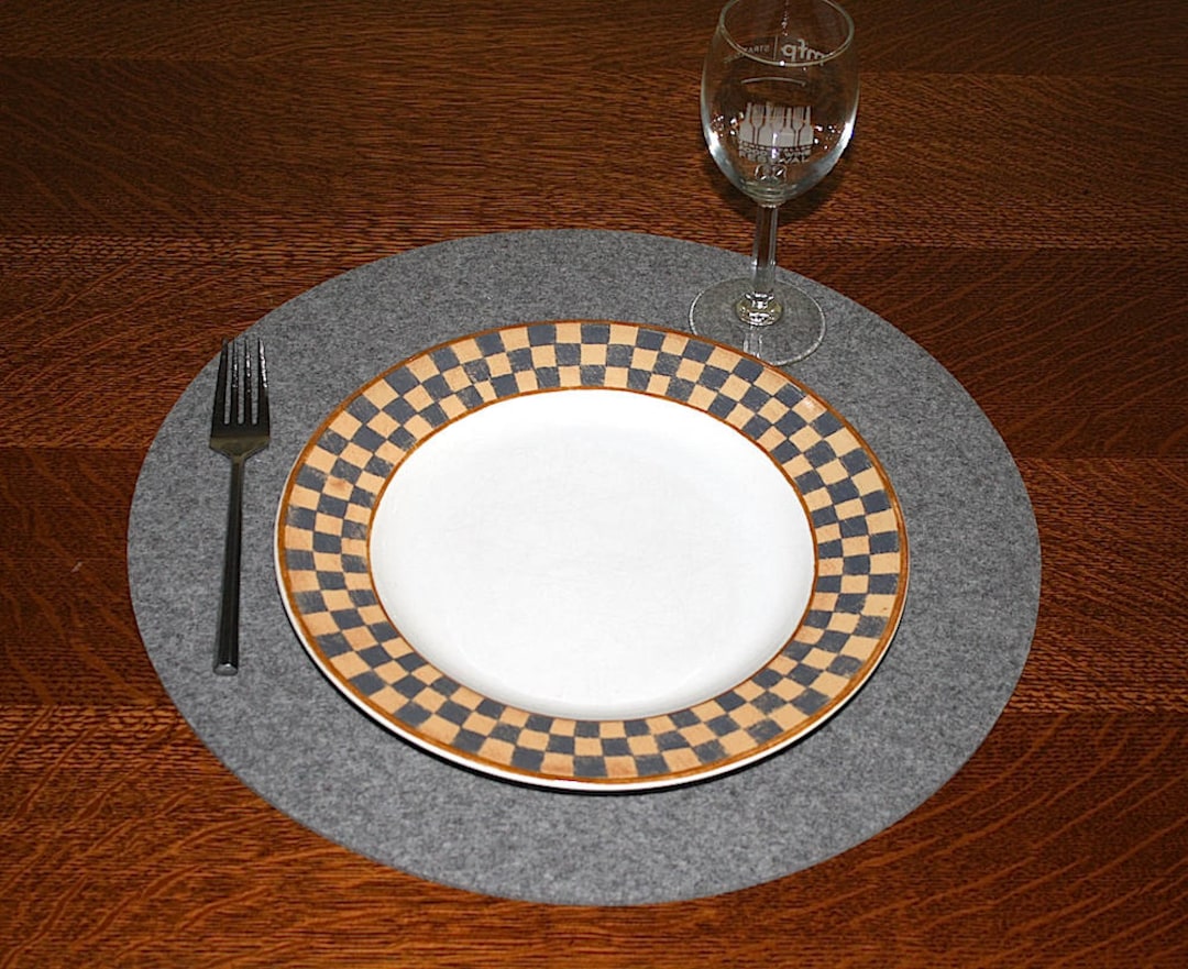16" Round 5mm Thick Felt Fabric Large Placemats in Virgin Merino Felted ...