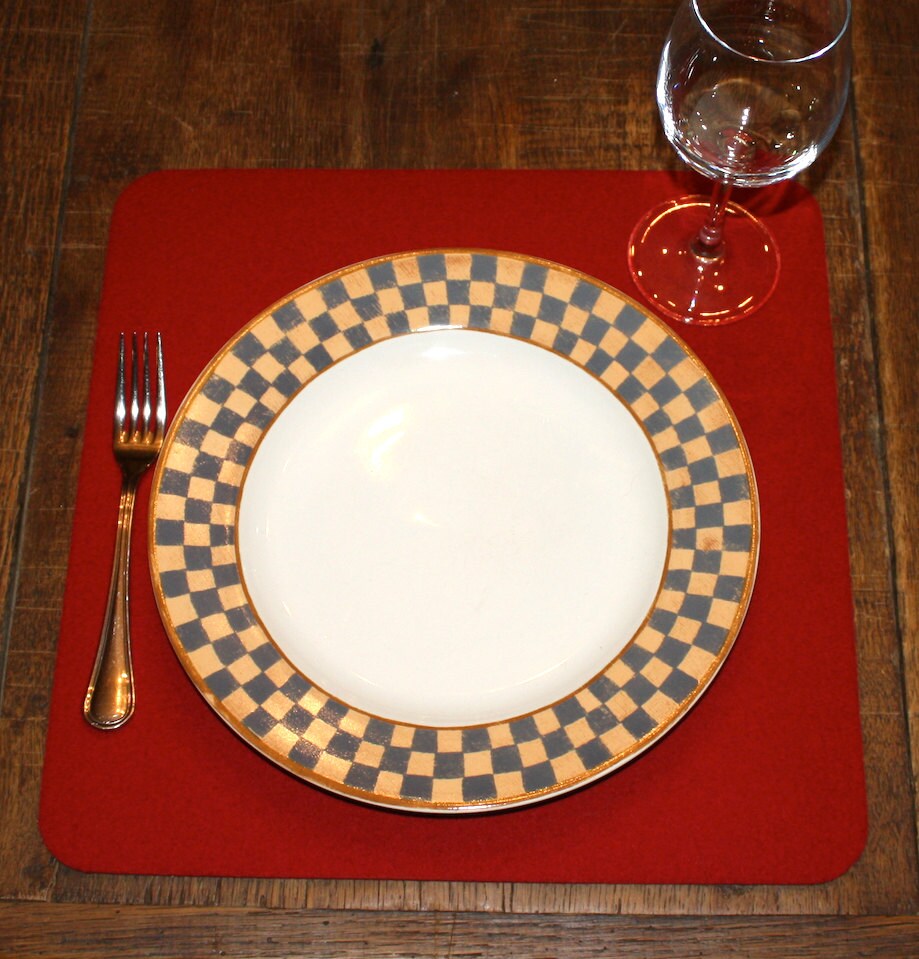 14 Inch 5mm Thick Square Table Placemats in Virgin Merino Wool - Etsy
