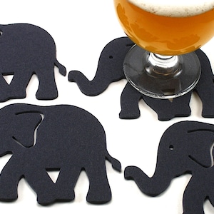 Elephant Wool Felt Coasters Merino Drink Coaster Set - Etsy