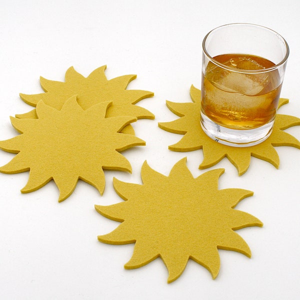 Yellow Coasters - Etsy