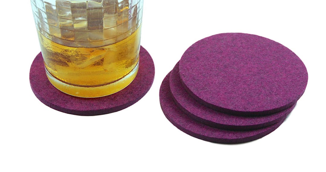 4 Inch Round Coasters in 5MM Thick Merino Wool Felt - Etsy