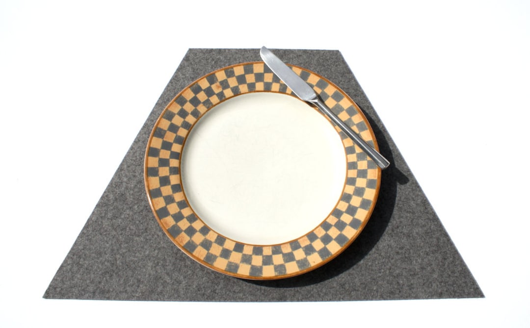 Trapezoid Wedge Placemat: Modern Minimalist 3mm Merino Wool Felt - Etsy
