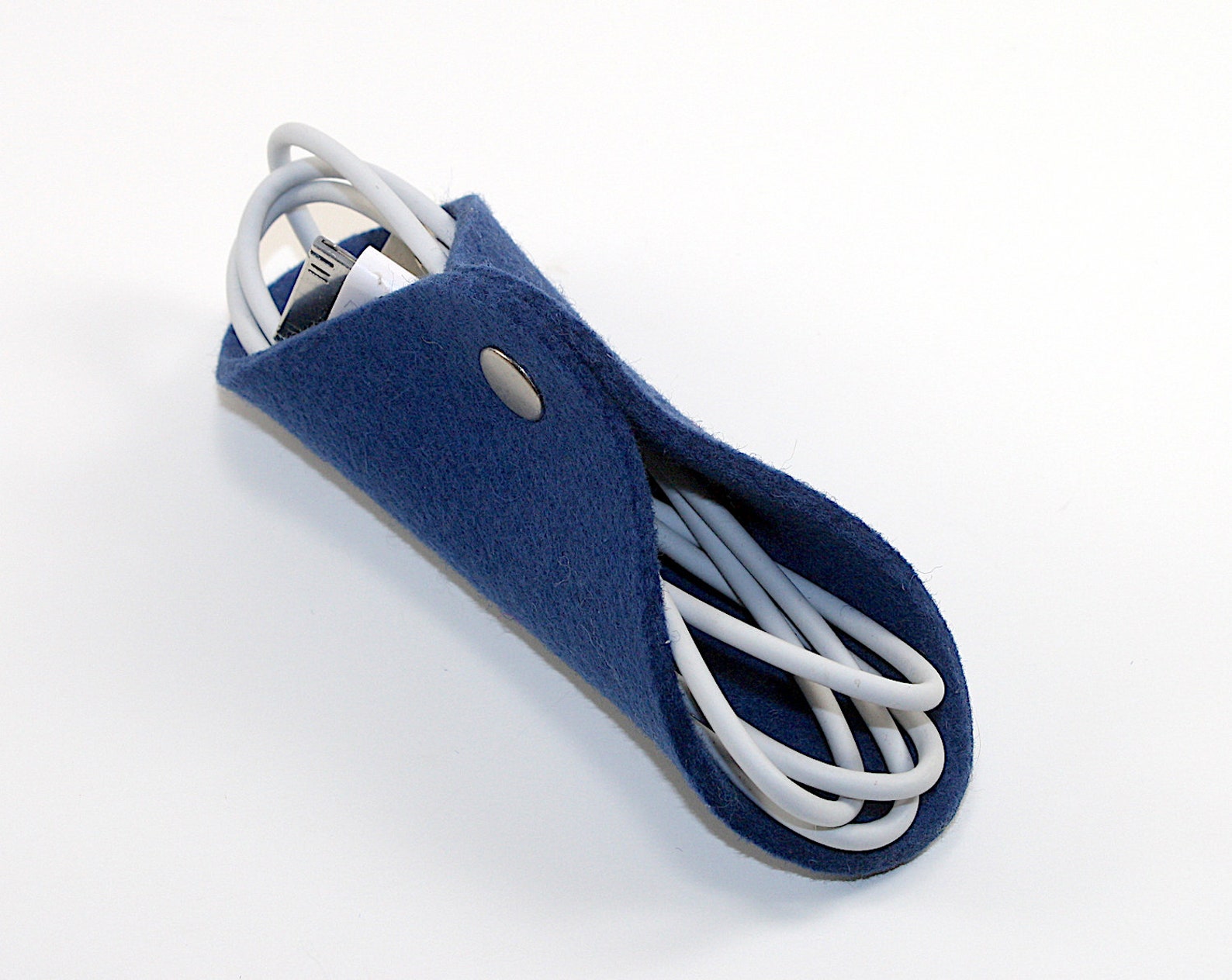 Square Cord Keeper Merino Wool Felt Ear Bud Holder Fabric Cable ...