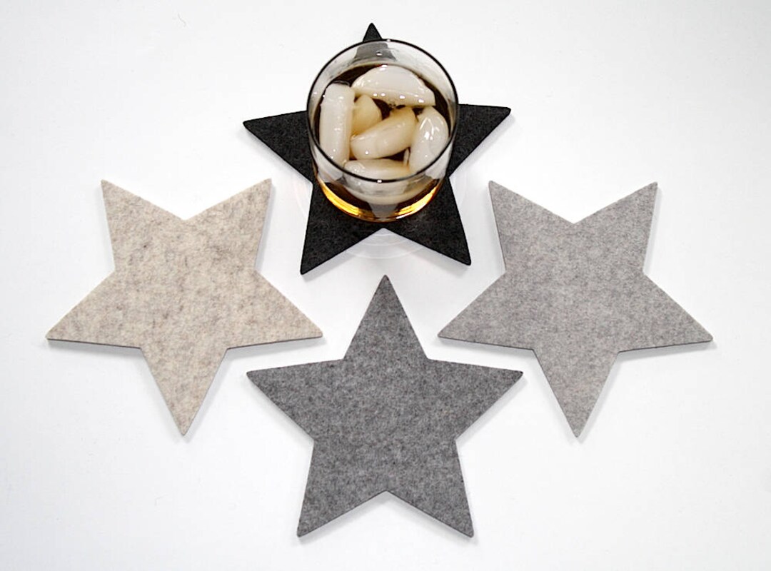 Star Coasters Wool Felt Stars Coaster Set - Etsy