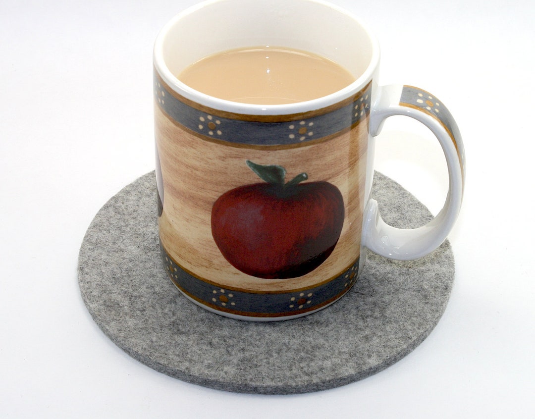 Felt Coasters Extra Large 6 Inch Round Drink Coaster Set 5mm Thick - Etsy