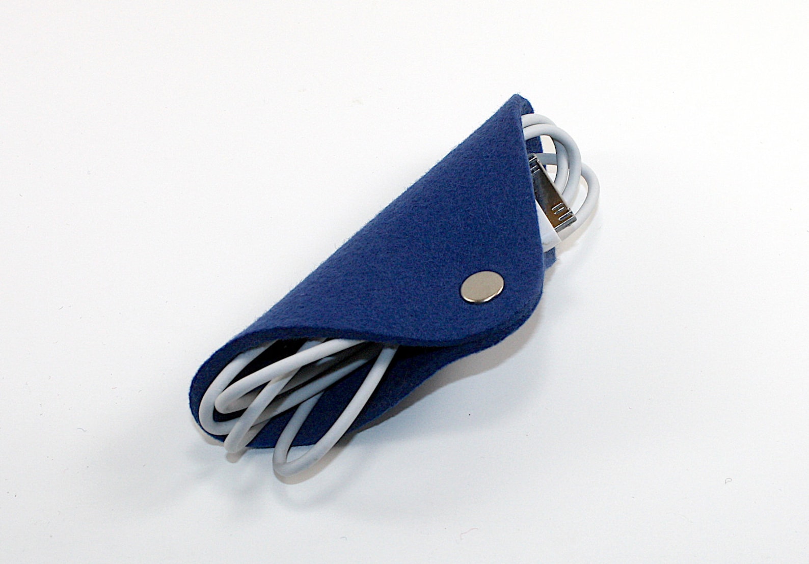 Square Cord Keeper Merino Wool Felt Ear Bud Holder Fabric Cable ...