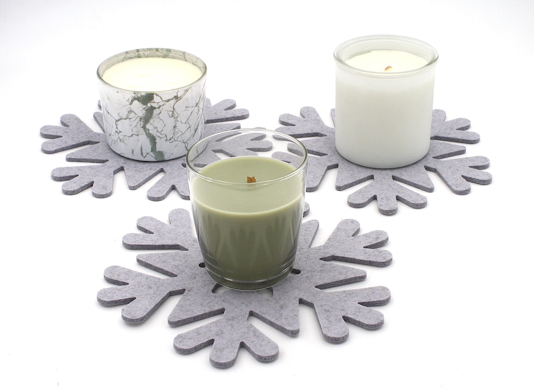 9 Inch Snowflake Trivets, Merino Wool Felt - Etsy