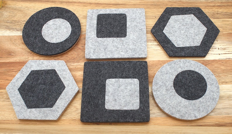 Mid Century Modern Wool Felt Coasters: Retro MCM Decor, Cork Backing - Etsy