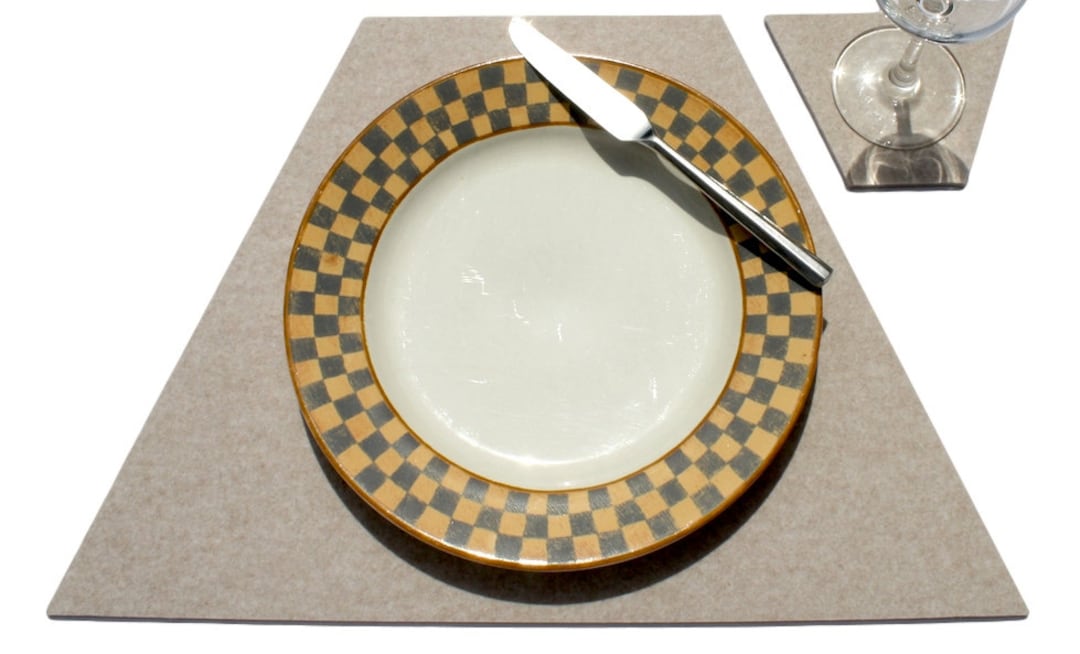 5mm Thick Wool Felt Trapezoid Wedge Placemat & Coaster Set - Etsy
