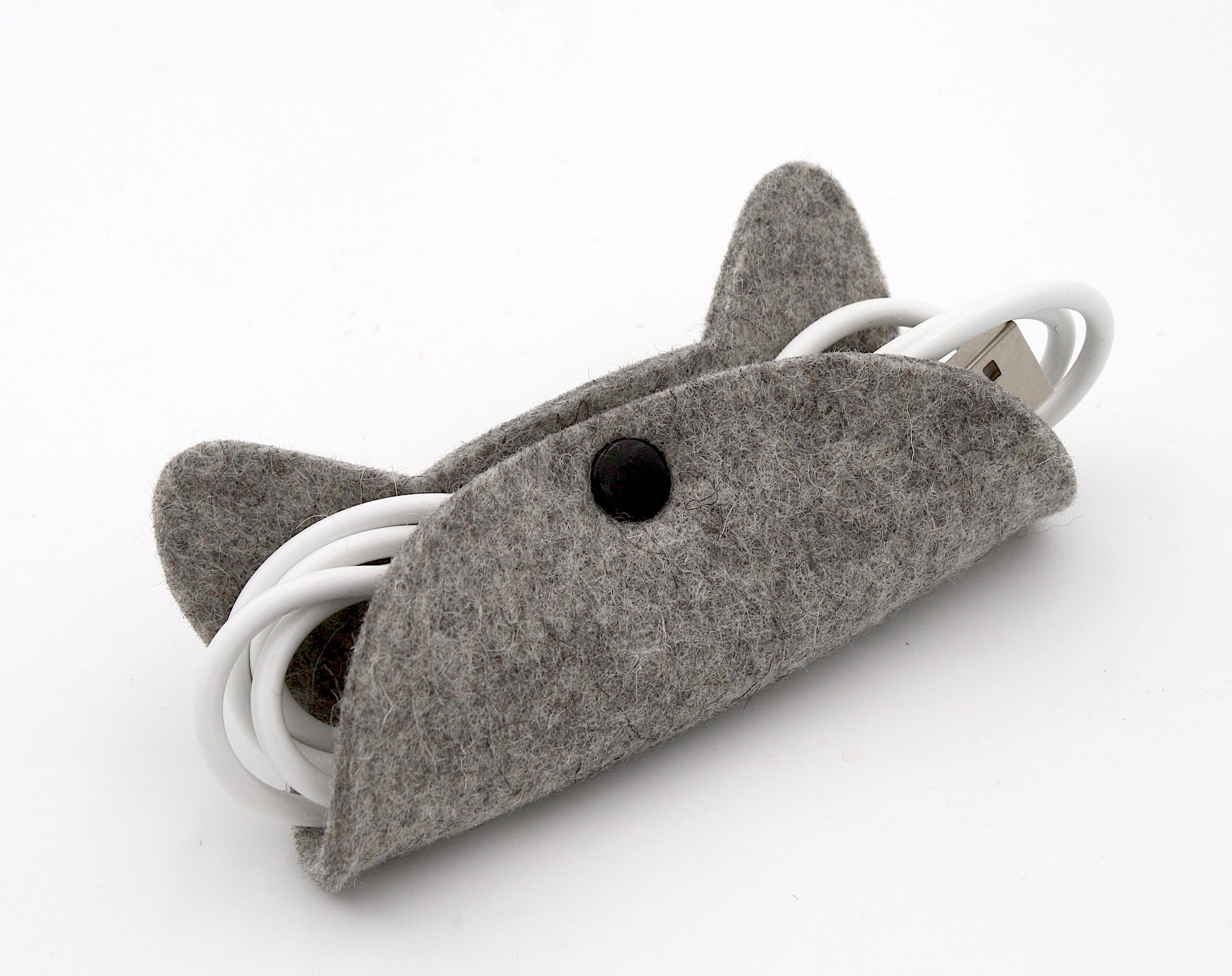 Cat Head Cord Keeper, Merino Wool Felt Cable Organizer - Etsy