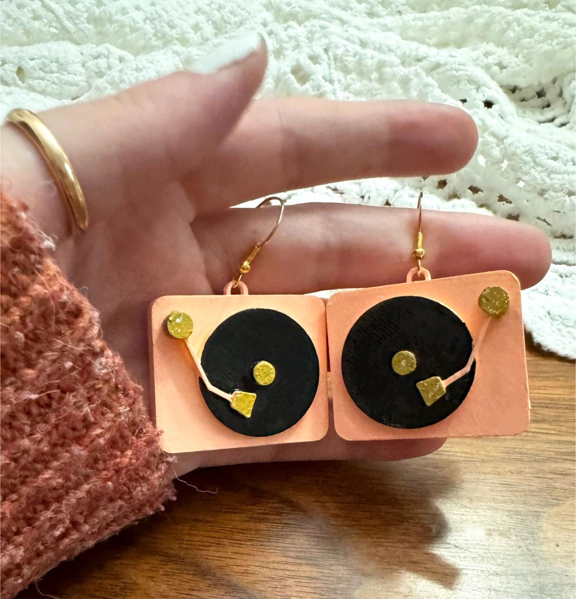 3D Printed Record Player Earrings - Etsy