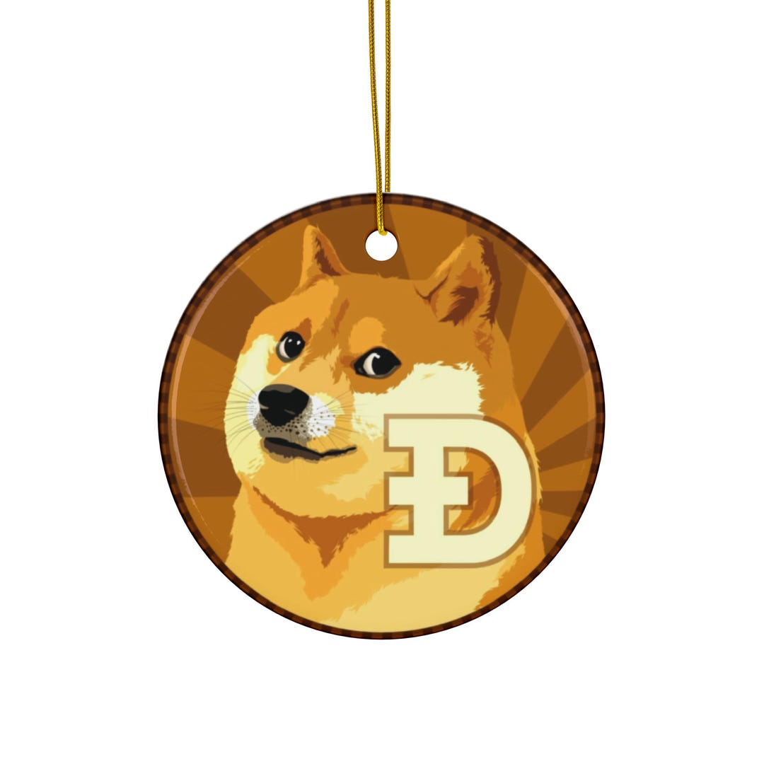 Dogecoin DOGE Christmas Ornament, Circle Shape - Cryptocurrency Decor ...