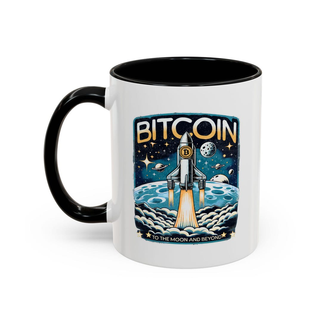 Bitcoin to the Moon and Beyond Accent Coffee Mug (11, 15oz ...