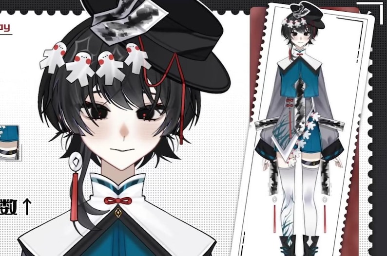 Inkwhite Vtuber Model – Ready to Stream, Full Body Rig - Etsy