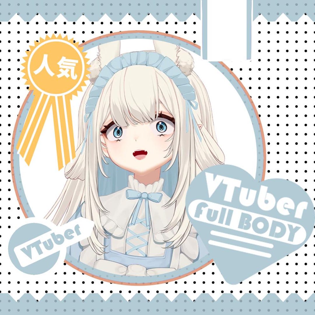 Live2d Vtuber Model – White Rabbit, Two Outfit Sets, Fully Rigged - Etsy