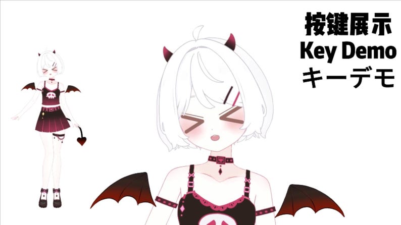 Exclusive Vtuber Model: Gothic Devil Girl, Live2d With 10 Toggles - Etsy