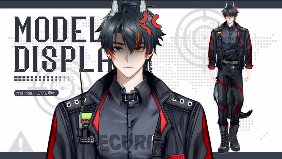Wolfish Puppy Live2d Vtuber Model – Security Outfit, Heterochromatic ...
