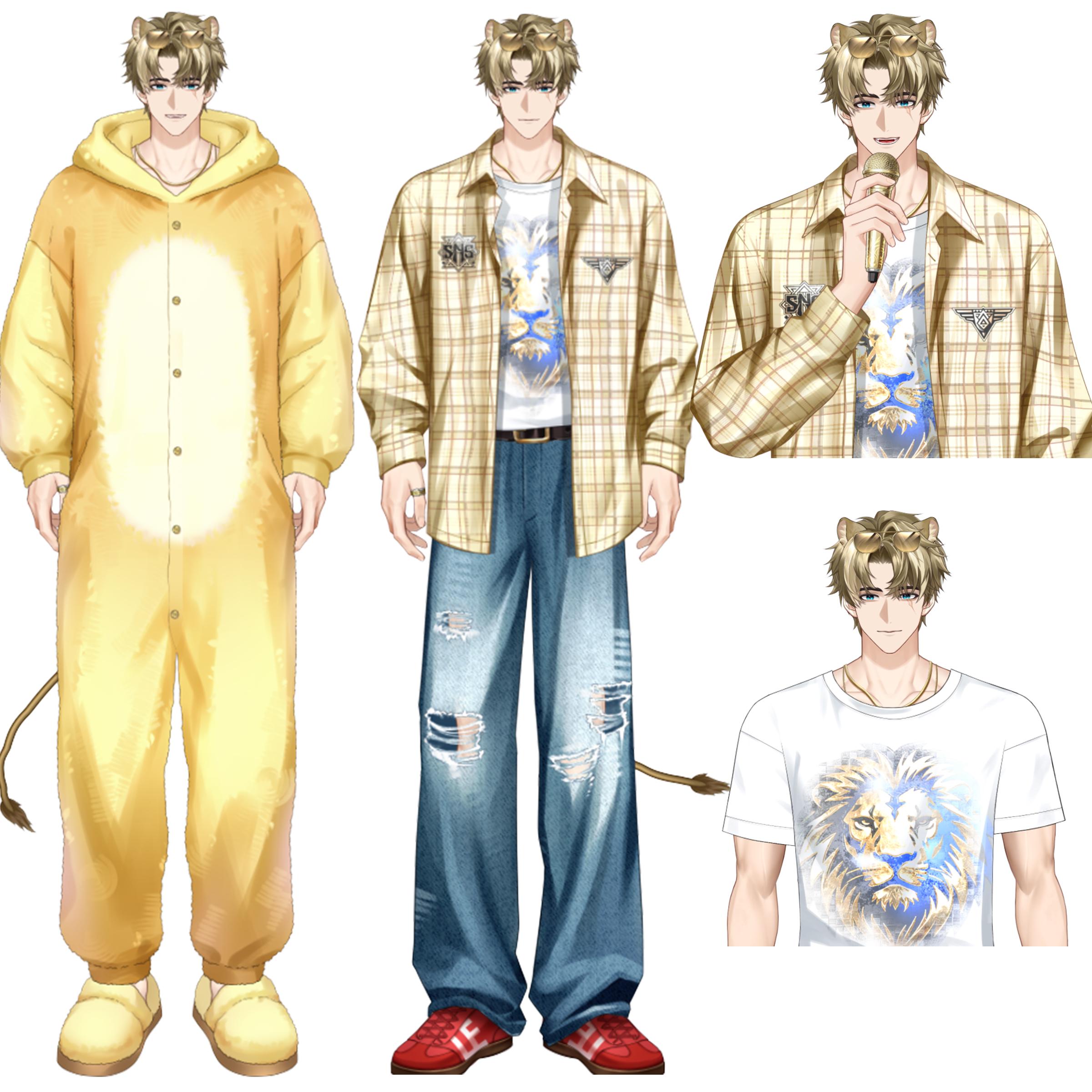 Lion Vtuber Model – Blond Hair, Leather Jacket, Custom UI Frame - Etsy