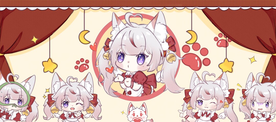 Fox Chibi Vtuber UI Collection - Avatar | Character Illustration ...