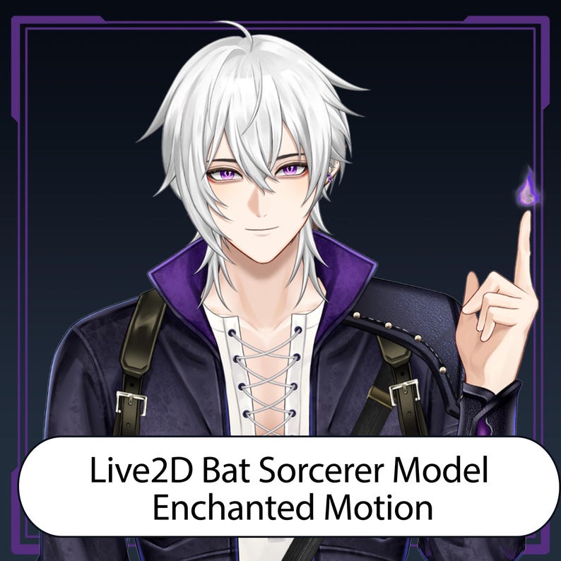 Noctis Bat Mage Live2d Vtuber Model - Ready to Stream - Etsy