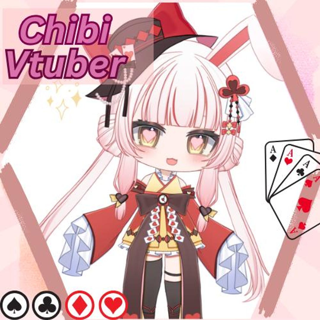 Chibi Magic Bunny Vtuber Model | Rigged 2D Live2d Avatar - Etsy