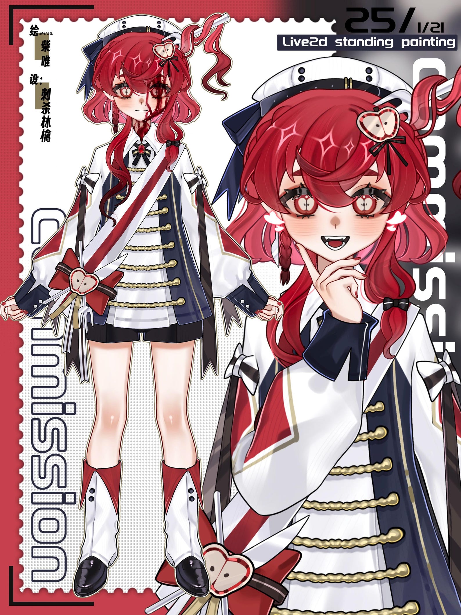 Red-haired Gothic Academy Vtuber Model – Fully Rigged for Vtube Studio ...