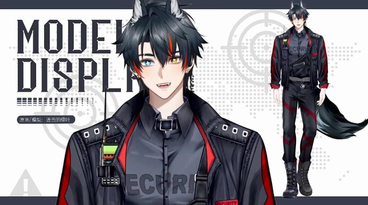 Wolfish Puppy Live2d Vtuber Model – Security Outfit, Heterochromatic ...