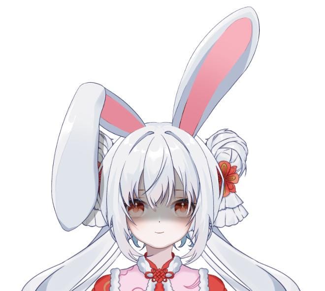 New Year Rabbit Vtuber Model | Full Body Live2d Design - Etsy