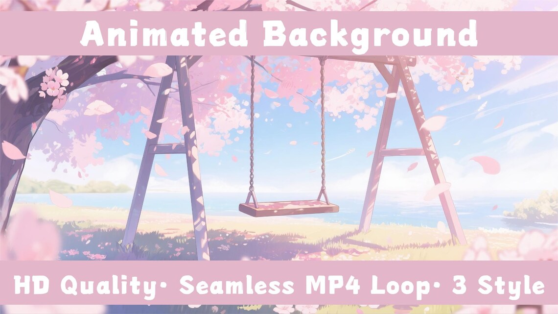Animated Sakura Tree Vtuber Background – Cozy Anime Stream (MP4) - Etsy
