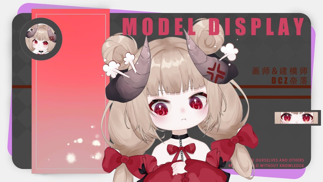 Chibi Dark Demon - Live2d Vtuber Model / Commercial Use/ Ready to Use ...